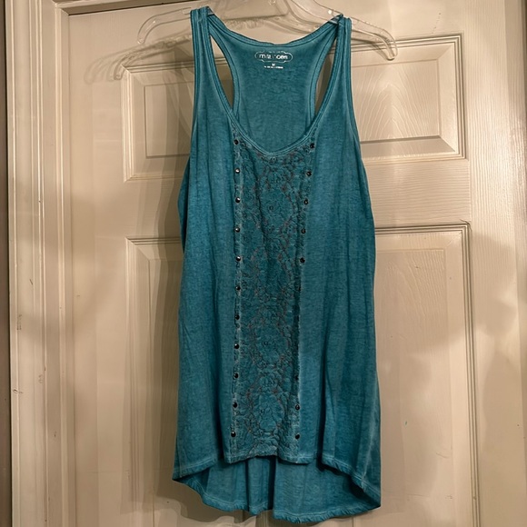 Maurices | Tops | Turquoise Lace Front Tank | Poshmark